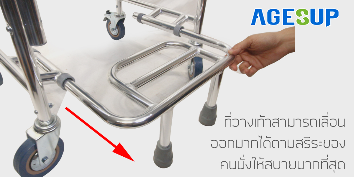 เก้าอี้นั่งถ่าย แบบมีล้อ รถเข็นนั่งถ่าย อเนกประสงค์ รุ่น CM-PLUS (ซีเอ็ม-พลัส) - agesup